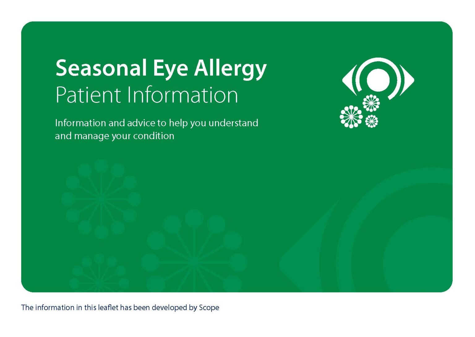 Seasonal Eye Allergy Patient Booklet - Scope Eyecare